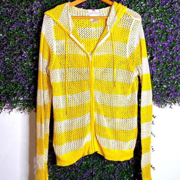 Quacker Factory | Jackets & Coats | Quacker Factory Mesh Hoodie Striped ...